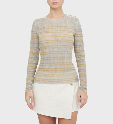Ba And Sh Zaig Striped Ribbed Knit Jumper | Galeries Lafayette UAE, Dubai