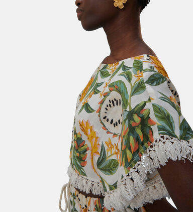 Farm Rio - Biriba Printed Frill Blouse - Tops - Galeries Lafayette UAE